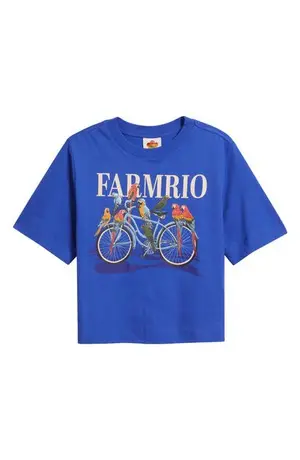 Farm Rio Bike Birds Graphic Boxy T-shirt