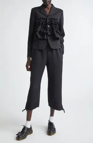 Comme Des Garçons Ruffle Gabardine Jacket