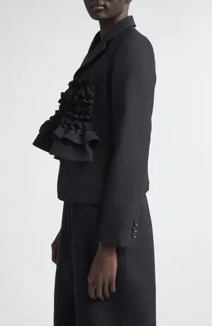 Comme Des Garçons Ruffle Gabardine Jacket