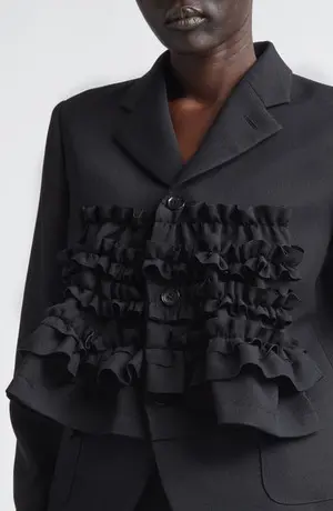 Comme Des Garçons Ruffle Gabardine Jacket
