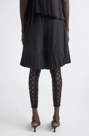 Noir Kei Ninomiya Wool Blend Gabardine Shorts