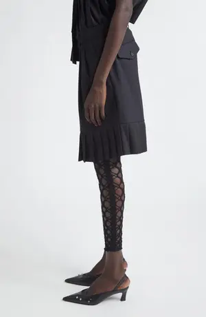Noir Kei Ninomiya Wool Blend Gabardine Shorts