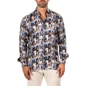 MACEOO Fibonacci Marthy Contemporary Fit Button-up Shirt - Black