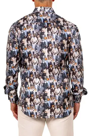MACEOO Fibonacci Marthy Contemporary Fit Button-up Shirt - Black