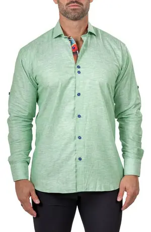 MACEOO Eins Marthy Contemporary Fit Button-up Shirt - Green