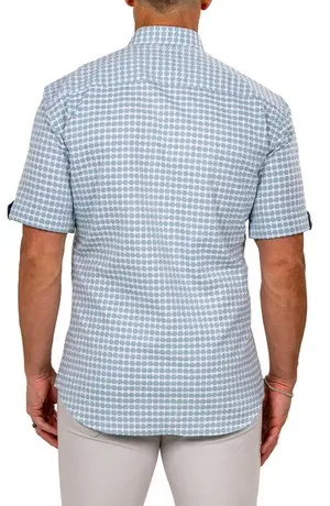 MACEOO Galileo Marthy Short Sleeve Cotton Button-up Shirt - Green