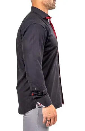 MACEOO Eins Marthy Contemporary Fit Cotton Button-up Shirt - Black