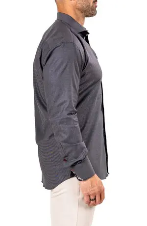 MACEOO Eins Marthy Contemporary Fit Cotton Button-up Shirt - Black