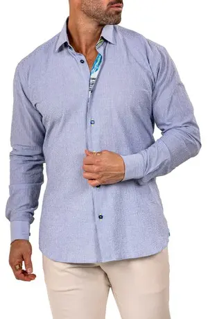 MACEOO Fibonacci Marthy Contemporary Fit Button-up Shirt - Grey