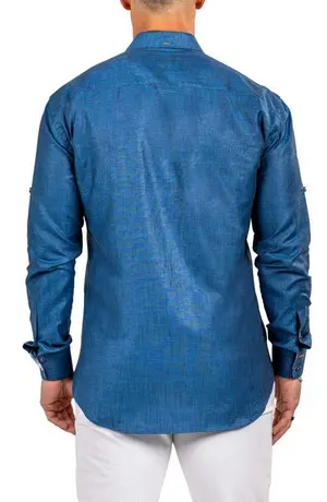 MACEOO Eins Marthy Contemporary Fit Button-up Shirt - Blue