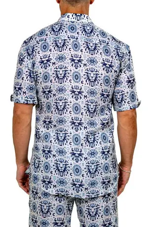 MACEOO Galileo Marthy Short Sleeve Button-up Shirt - White