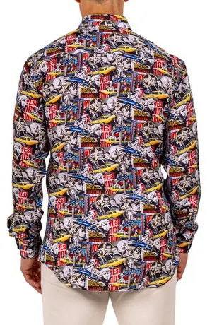 MACEOO Fibonacci Marthyr 0321 Contemporary Fit Button-up Shirt - Black