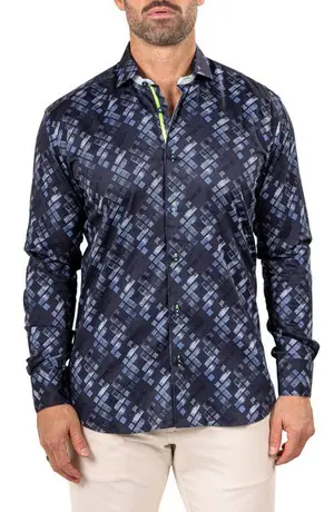 MACEOO Einstein Marthyr 0293 Contemporary Fit Button-up Shirt - Blue