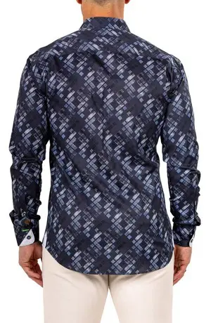 MACEOO Einstein Marthyr 0293 Contemporary Fit Button-up Shirt - Blue