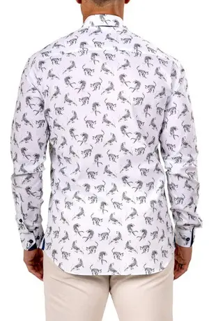 MACEOO Fibonacci Marthyr 0316 Contemporary Fit Button-up Shirt - White
