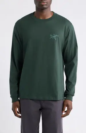 Arc'teryx Kragg Long Sleeve Cotton Graphic T-shirt - Dark Jade