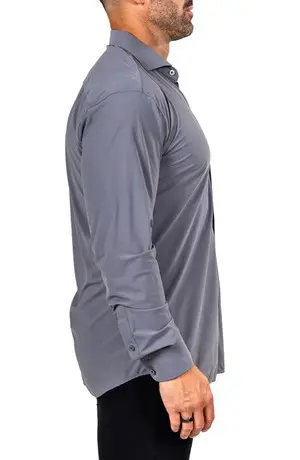 MACEOO Eins Shaped Fit Marthy3014 Knit Button-up Shirt - Grey