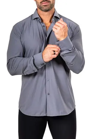 MACEOO Eins Shaped Fit Marthy3014 Knit Button-up Shirt - Grey