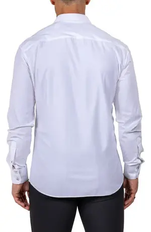 MACEOO Eins Shaped Fit Marthy3008 Knit Button-up Shirt - White