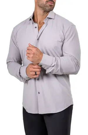 MACEOO Eins Shaped Fit Marthy3016 Knit Button-up Shirt - Grey