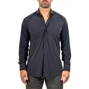 MACEOO Eins Shaped Fit Marthy3013 Knit Button-up Shirt - Black