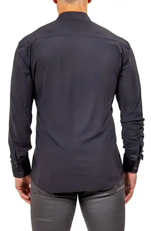 MACEOO Eins Shaped Fit Marthy3013 Knit Button-up Shirt - Black