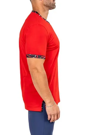 MACEOO Edison Marthyr0007 Cotton V-neck T-shirt - Red