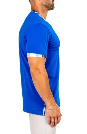 MACEOO Edison Marthyr0009 Cotton V-neck T-shirt - Blue