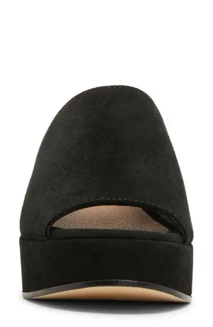 Blondo Platform Slide Sandal - Black Suede