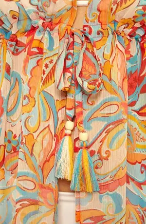 Lucky Brand Printed Chiffon Cover-up Tunic