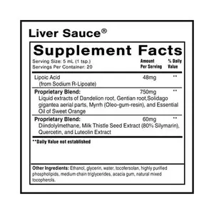 QUICKSILVER SCIENTIFIC Liver Sauce Liposomal Milk Thistle And Dandelion Root Supplement