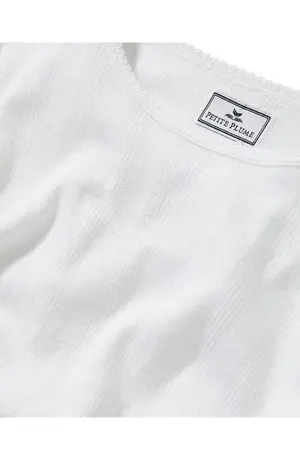 PETITE PLUME Pima Cotton Pointelle T-shirt - White