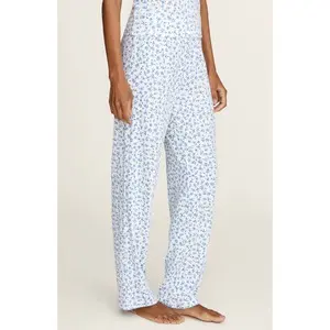 PETITE PLUME Pima Cotton Pointelle Pants - Blue