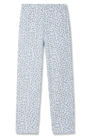 PETITE PLUME Pima Cotton Pointelle Pants - Blue