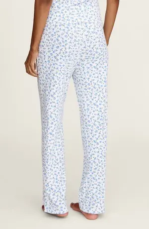 PETITE PLUME Pima Cotton Pointelle Pants - Blue