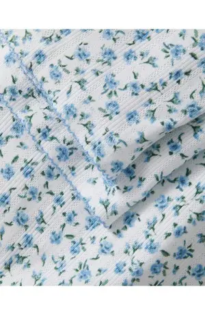 PETITE PLUME Pima Cotton Pointelle Pants - Blue