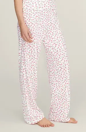 PETITE PLUME Pima Cotton Pointelle Pants - Pink