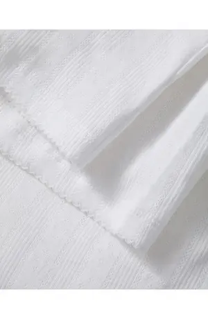 PETITE PLUME Pima Cotton Pointelle Pants - White