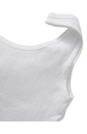 PETITE PLUME Pima Cotton Pointelle Tank - White