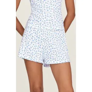 PETITE PLUME Pima Cotton Pointelle Shorts - Blue