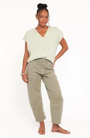 PETAL & PUP Mariana Knit Sweater Vest - Sage