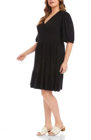 Karen Kane Puff Sleeve Tiered Dress