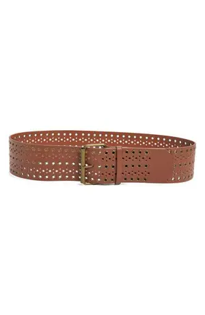 BP. Cutout Grommet Wide Faux Leather Belt