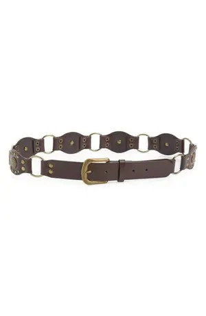 Bp. Studded Faux Leather Belt With O-ring - Brown
