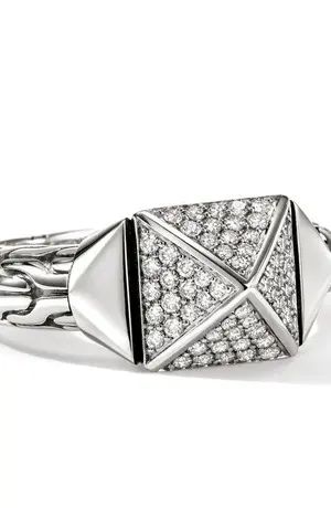 John Hardy Icon Stud Diamond Ring - Silver