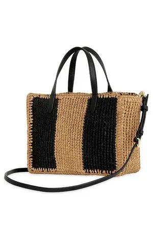 Rebecca Minkoff Mini Raffia Tote - Black/brown