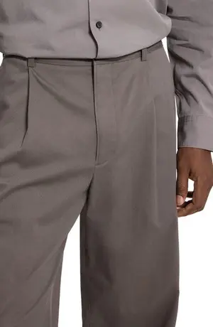 Theory Relaxed Pleat In Moonsoft Cotton Blend Pants - Morel