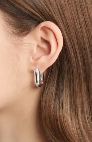 OPEN EDIT Tulip Hoop Earrings Set Of 2 - Silver