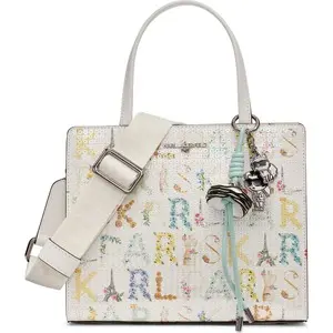 Karl Lagerfeld Paris Sequined Satchel With Charm - Black Multi