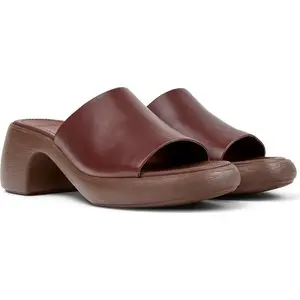Camper Thelma Platform Slide Sandal - Medium Brown